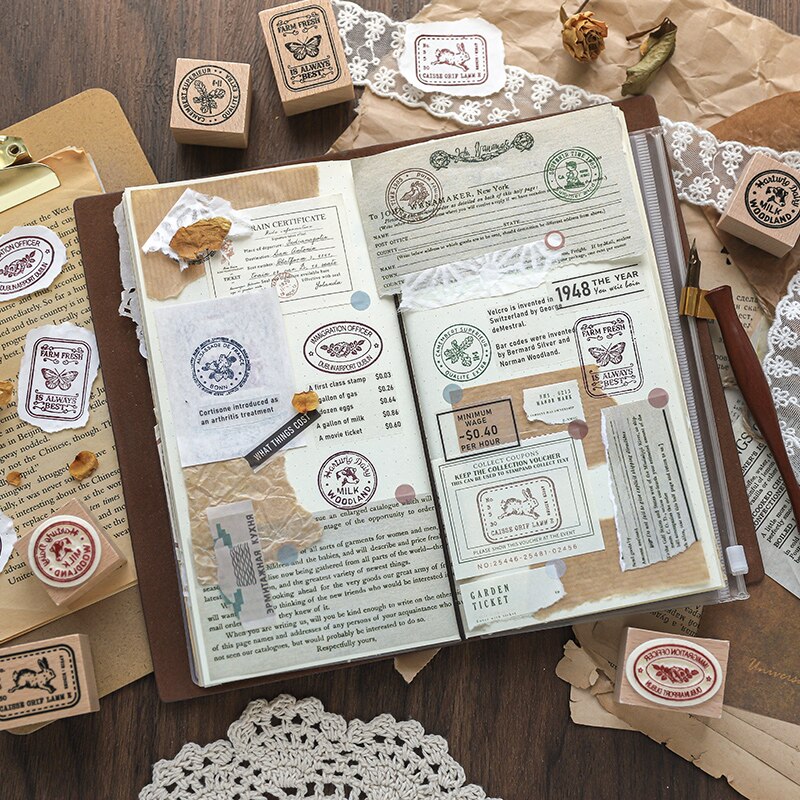 Retro Mark Collectie Serie Planten Vlinder Diy Hou... – Grandado