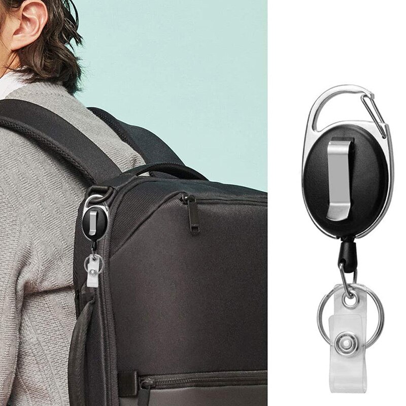 Retractable Badge Holder, Black ID Card Holder wit... – Grandado