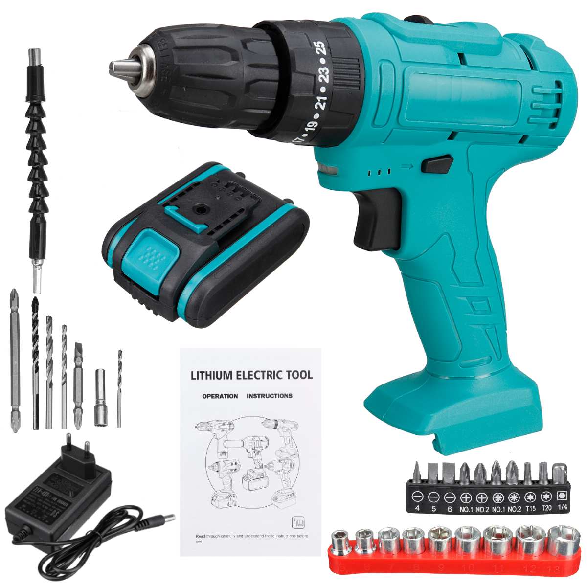 48V 3 in 1 Cordless Impact Electric Drill Hammer S... – Grandado