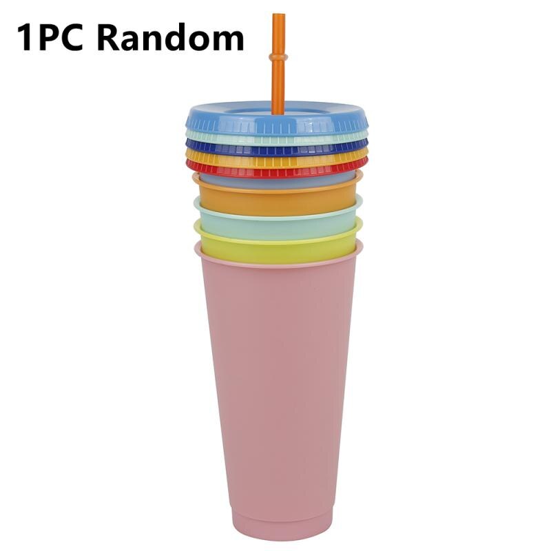 1PC 700ml Water Tumbler Colorful Straw Cup With Li... – Vicedeal