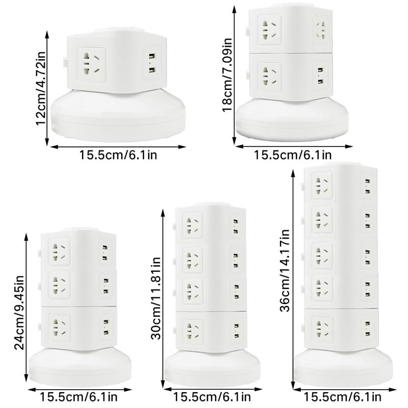 Multi Layer Tower Socket Port Outlet Usb Power Str Grandado