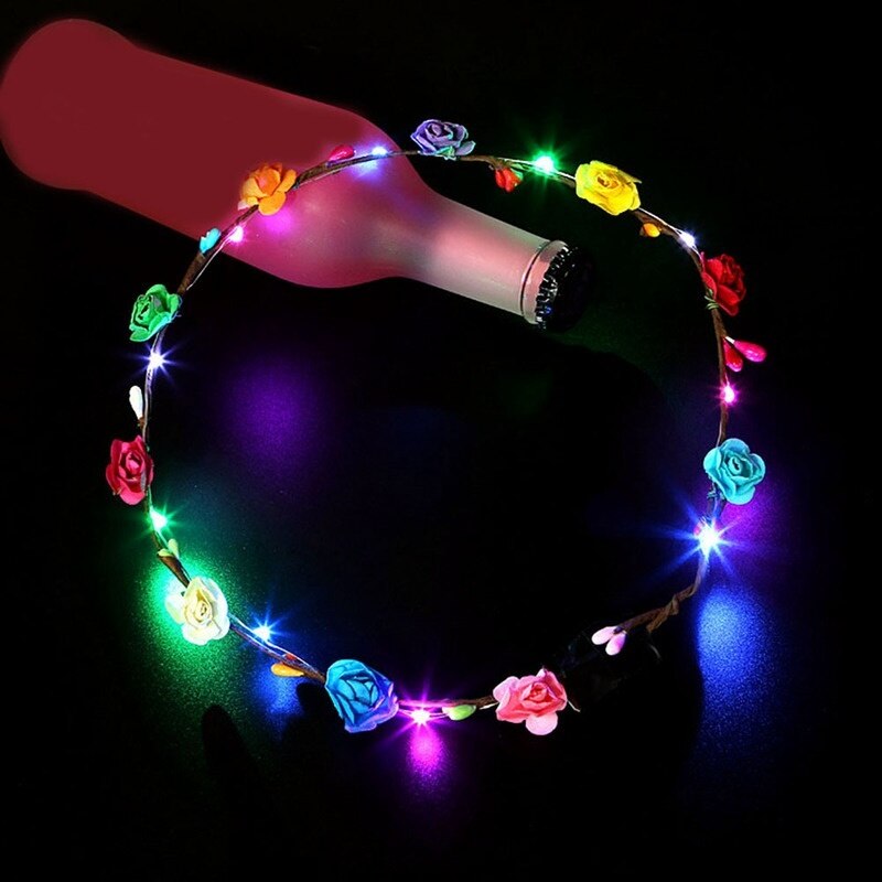 1Pcs LED Flower Crown Adjustable Flower Wreath Hea... – Grandado