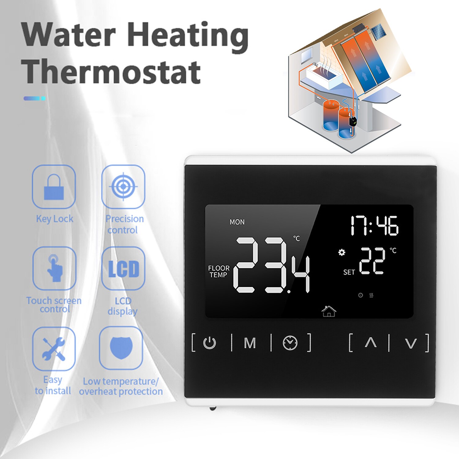 Smart Touchscreen Thermostat for Electric Water He... – Grandado