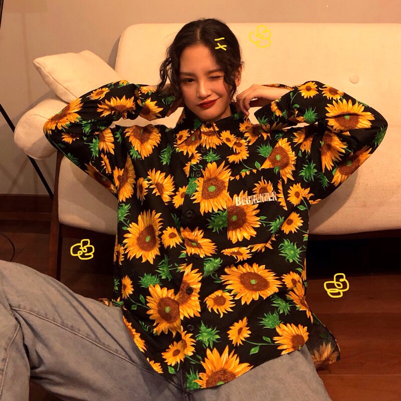 Harajuku Ulzzang Shirt Japanese Boyfriend Loose Re... – Vicedeal