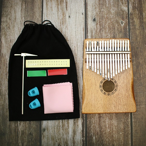 17 Key Kalimba African Solid Pine Mahogany Thumb F... – Grandado
