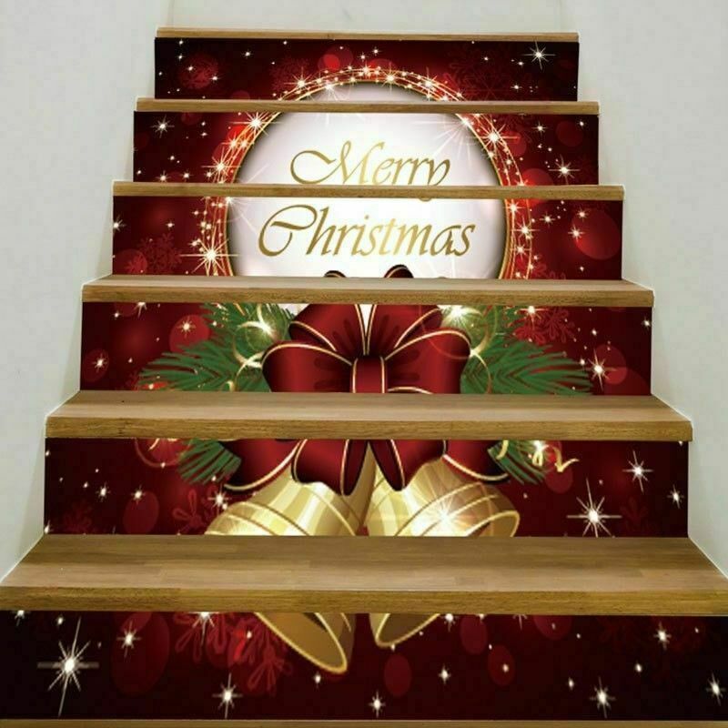 3D Christmas Tree 6 Stair Risers Decor Photo Stair... – Vicedeal