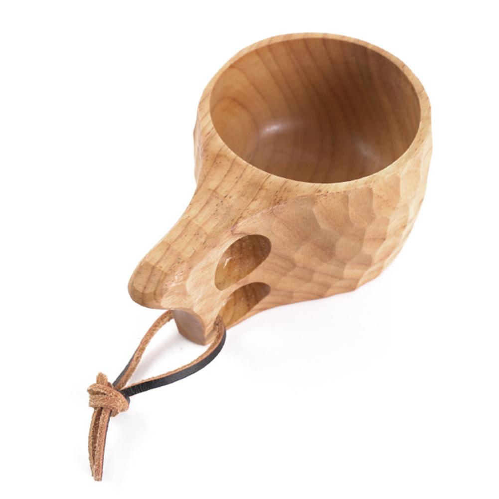 Handmade Nordic Kuksa Wooden Cup Portable Rubber W... – Vicedeal