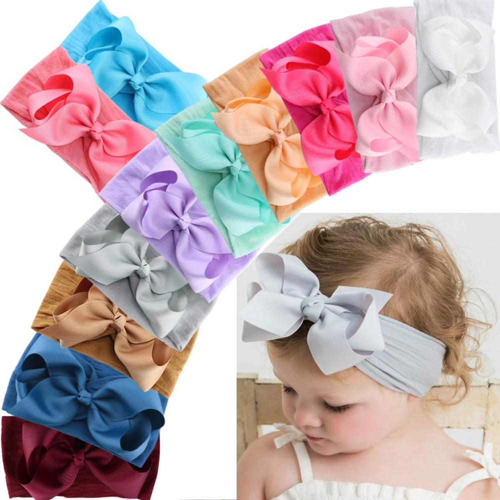 12PCS Baby Girls Grosgrain Ribbon Hair Bows Headba... – Grandado