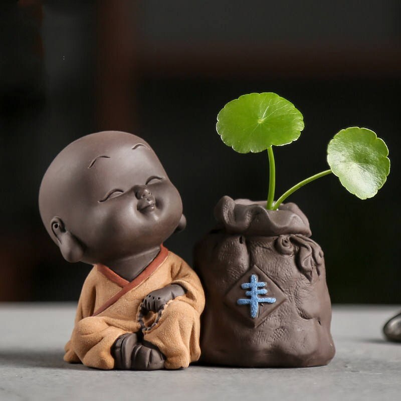 Keramische Retro Zen Kleine Monnik Vaas Creatieve ... – Grandado