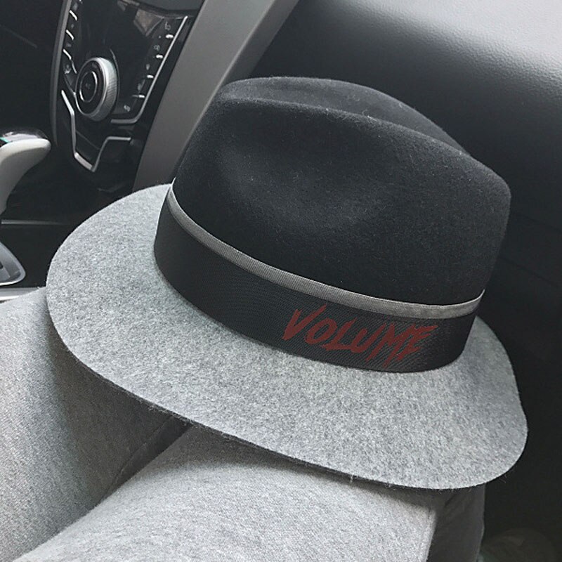 Fibonacci Fedoras Men Black Gray Patchwork Wool Ja... – Vicedeal