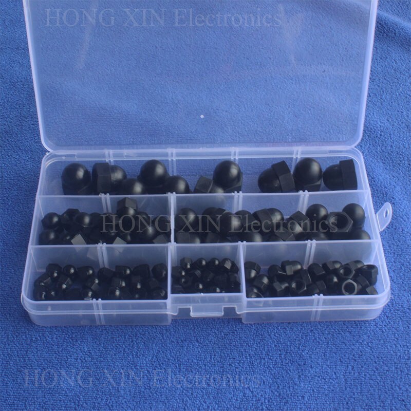 140Pcs Black Plastic Acorn Nuts M3/M4/M5/M6/M8/M10... – Vicedeal