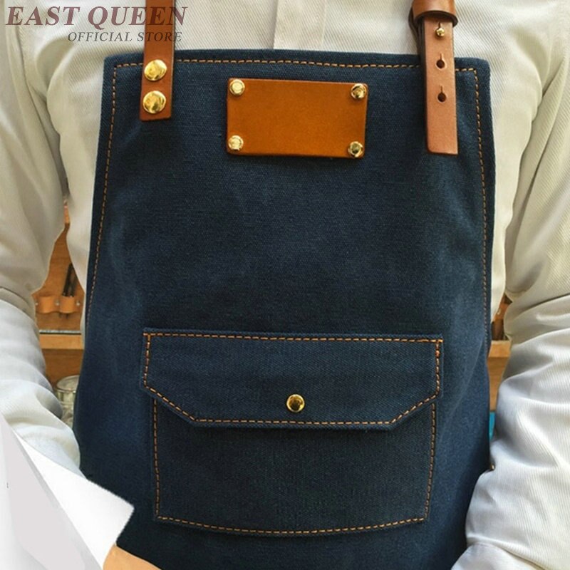 Denim work barista aprons pinafore coffee restaura... – Grandado