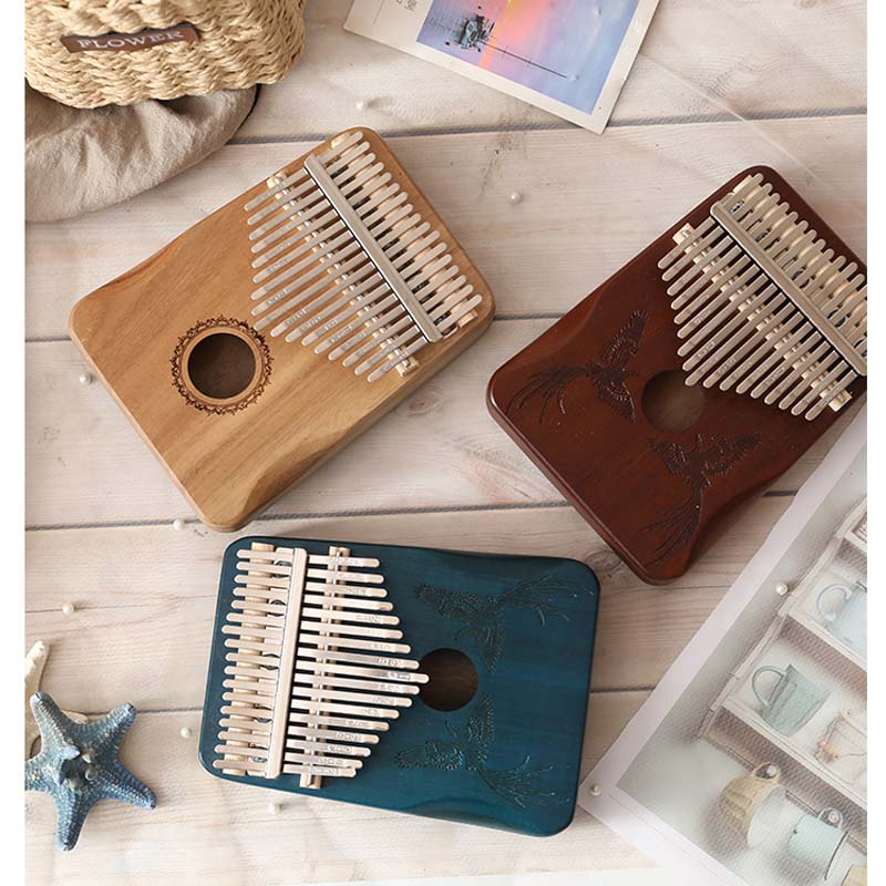 Kalimba 17 Keys Thumb Piano Handguard Wooden Mahog... – Grandado