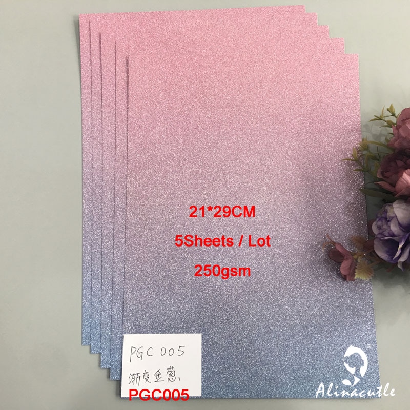 5pc Cardstock Paper Card Stock Premium Ombre Glitt... – Grandado