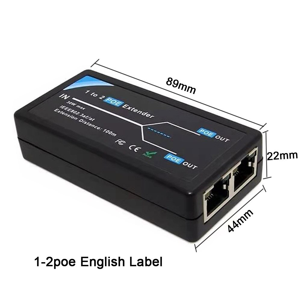 2 Port POE Extender 10/100Mbps With IEEE 802.3af S... – Grandado