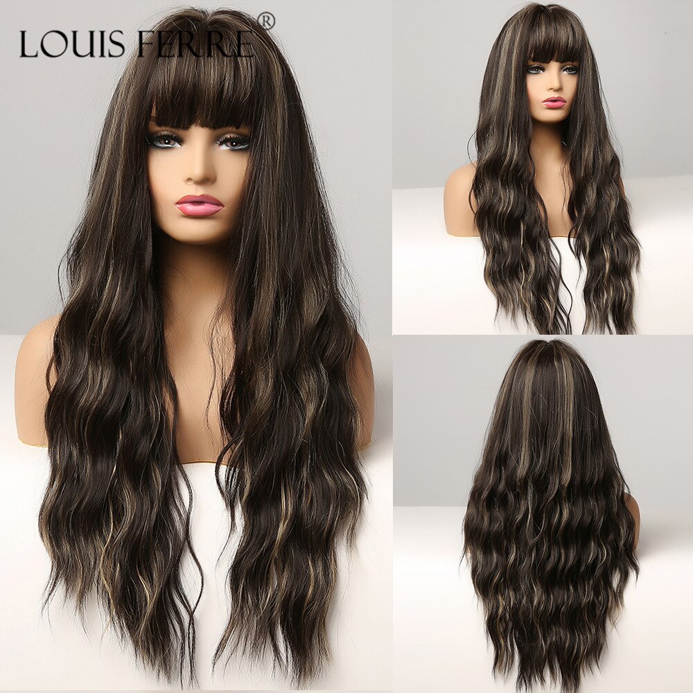 LOUIS FERRE Highlight Wig Ombre Black Brown Blonde... – Grandado