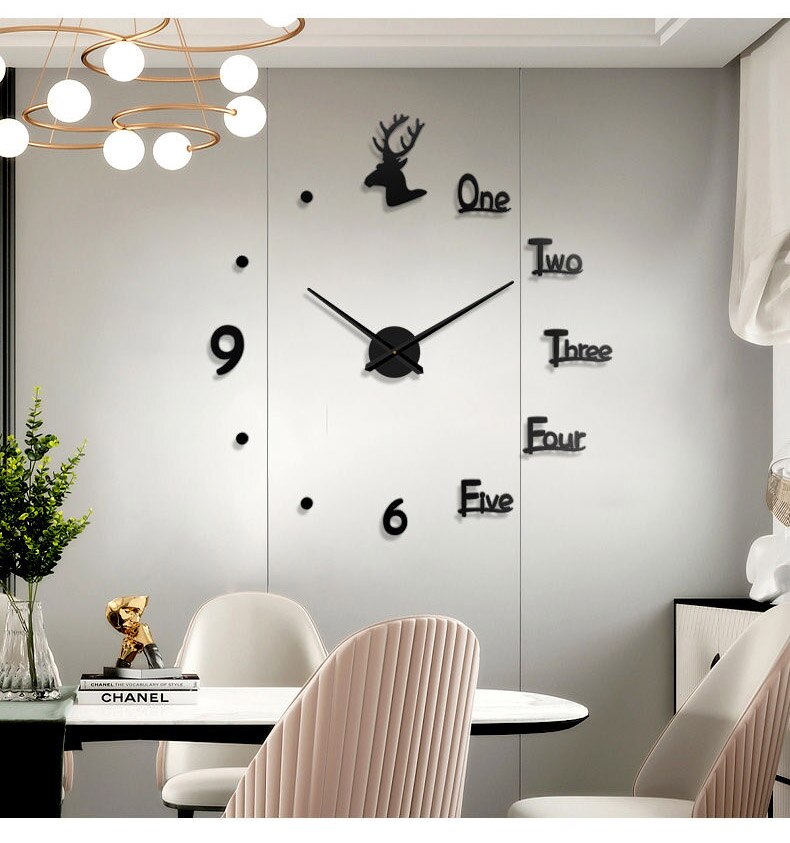 Large Wall Clock Quartz 3d Diy Large Decorative Ki... – Grandado