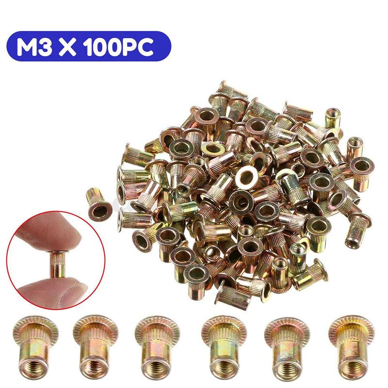 100Pcs/set Mixed Carbon Steel Rivet Nut M3 Nut Zin... – Grandado