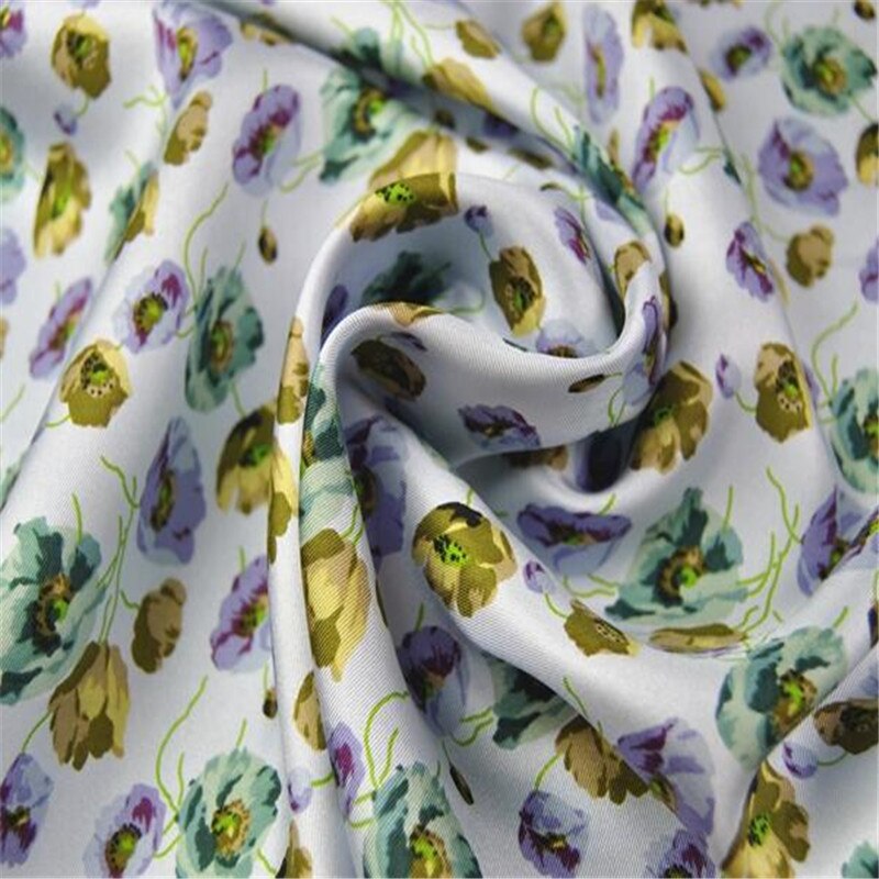 Nyeste print silke twill stof med blomster stil ti... – Grandado