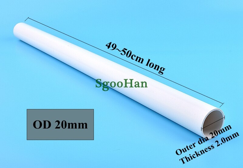 2PCS 49-50cm Long OD 20~110mm White PVC Pipe Aquar... – Grandado