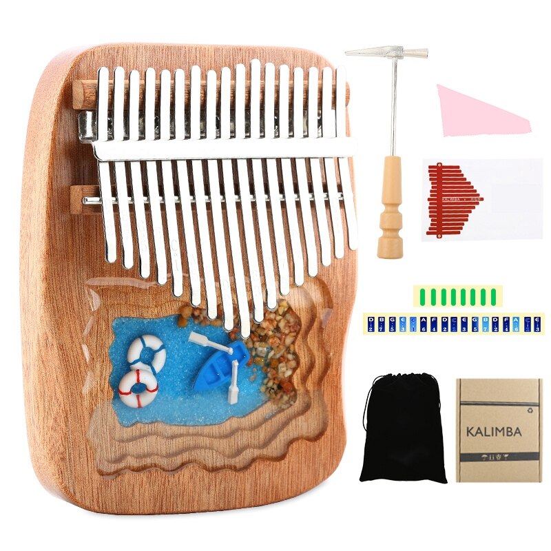 17 Keys Kalimba Mahogany Resin Thumb Piano Keyboar... – Grandado