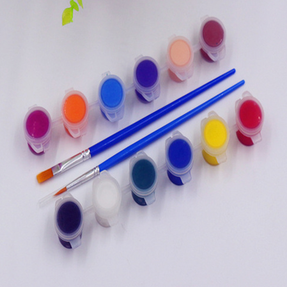 12 Color Painted Acrylic Watercolor Gypsum With Pe... – Vicedeal