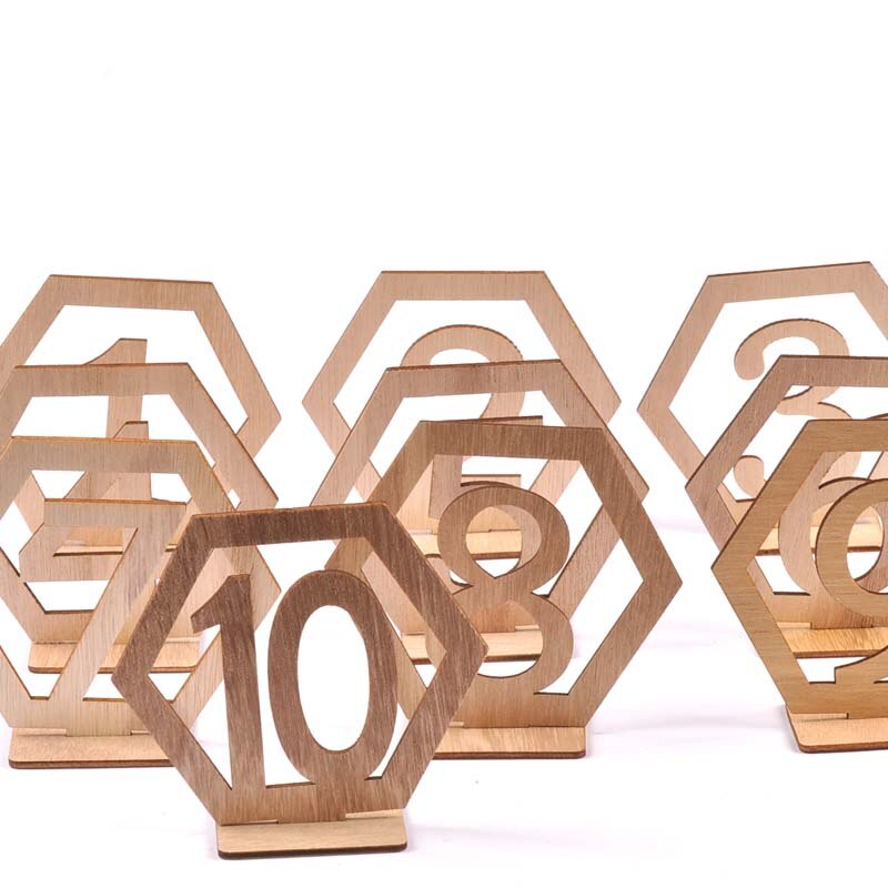 Wedding Props Number Card Set Wooden Dinner Seat N... – Grandado