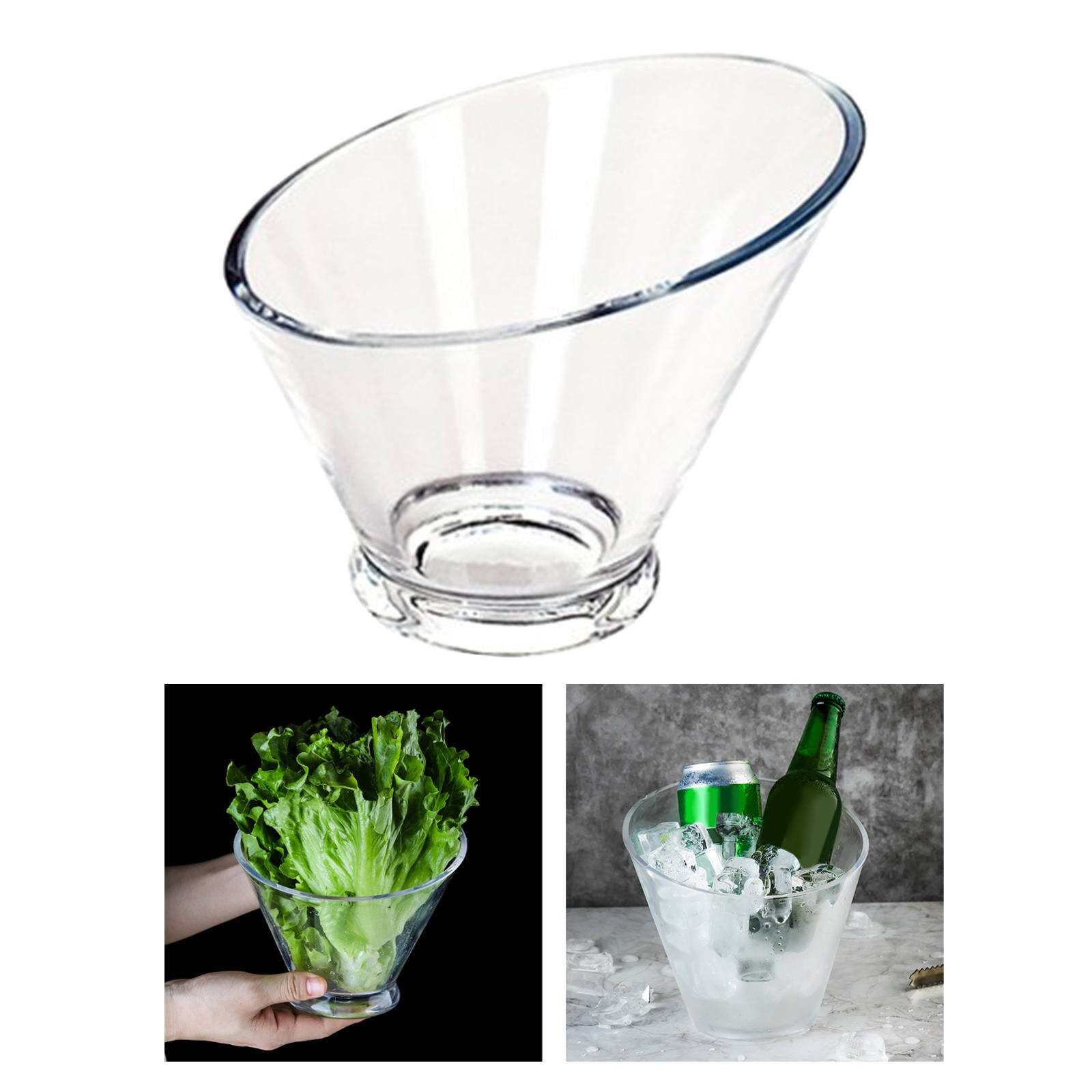 Clear Serving Bowls Angled Round Light Weight Tray... – Grandado