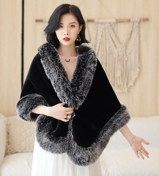 Chaqueta de noche para mujer, chales de piel sinté... – Grandado