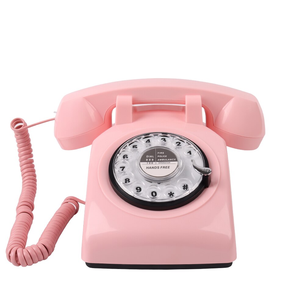 Revolve Dial Vintage Pink Begie Black Landline Tel... – Grandado