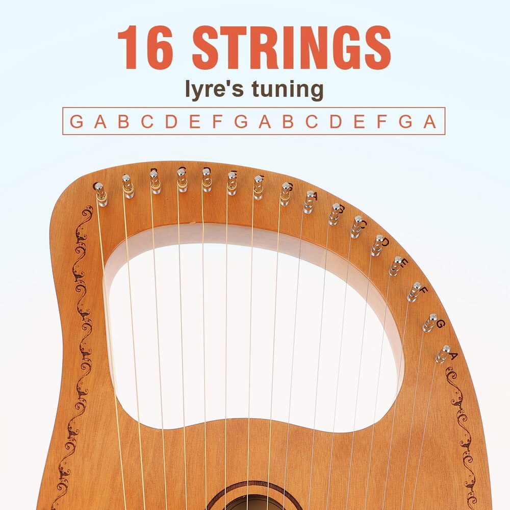 1 Set 16 String Harp Mahogany Handheld Harp Orches... – Grandado