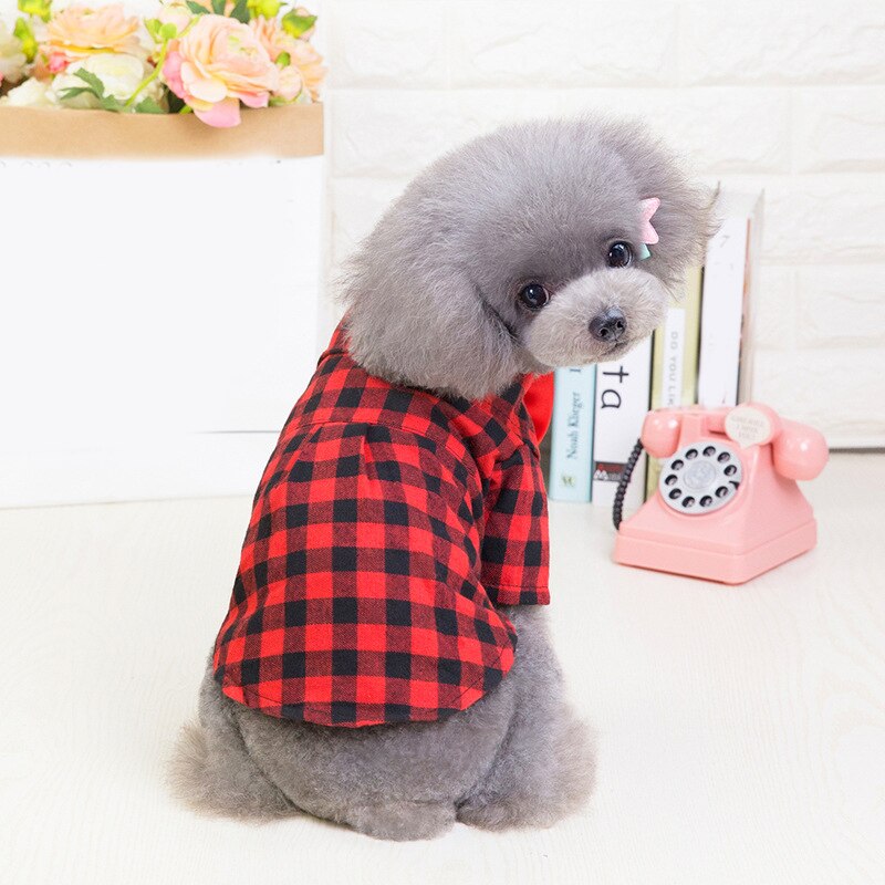 Pet Shirts Plaid Dog Shirts Pet Supplies Gentleman... – Grandado