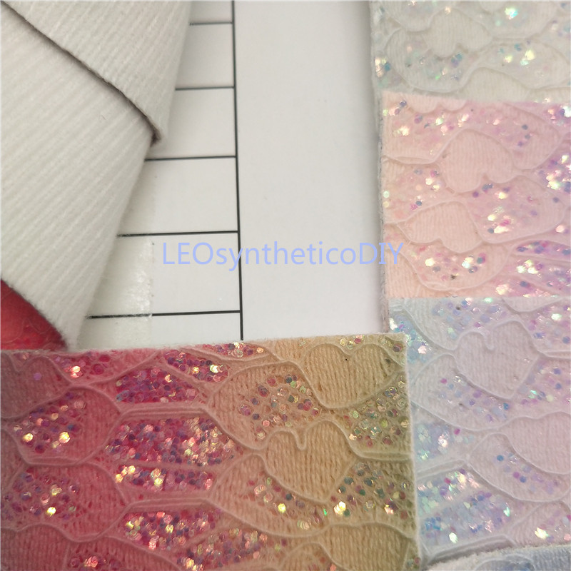 90X134CM Rainbow Glitter, Kant Glitter Stof, cuero... – Grandado
