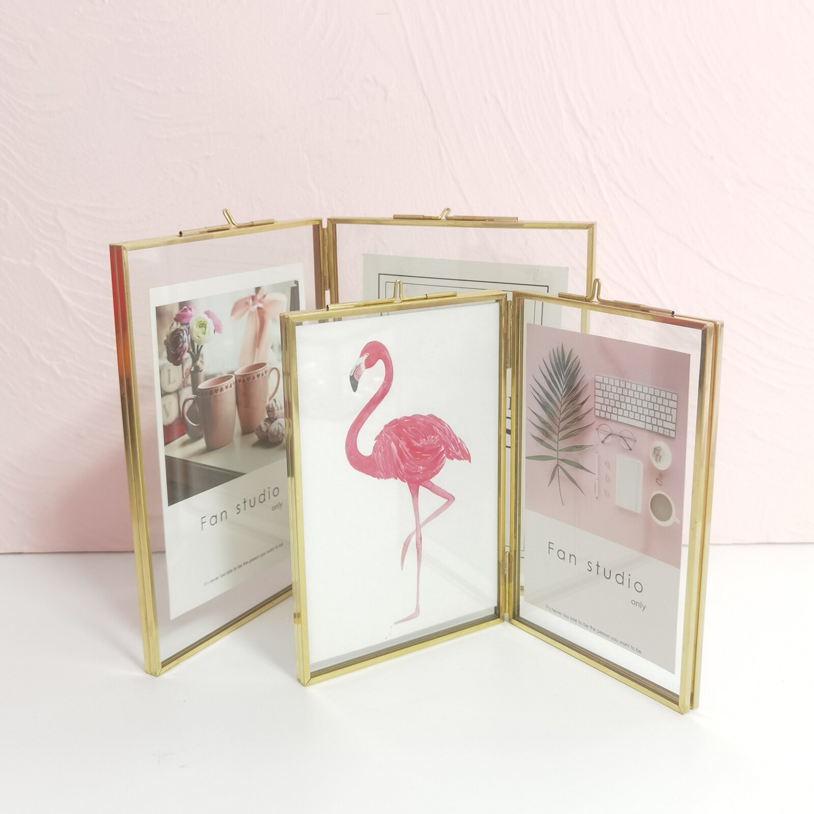 Vintage Gold Picture Frame Double Sided Hanging Ph... – Grandado