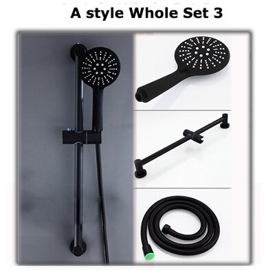 Adjustable Black Shower Head Shower Riser Slide Ba... – Grandado