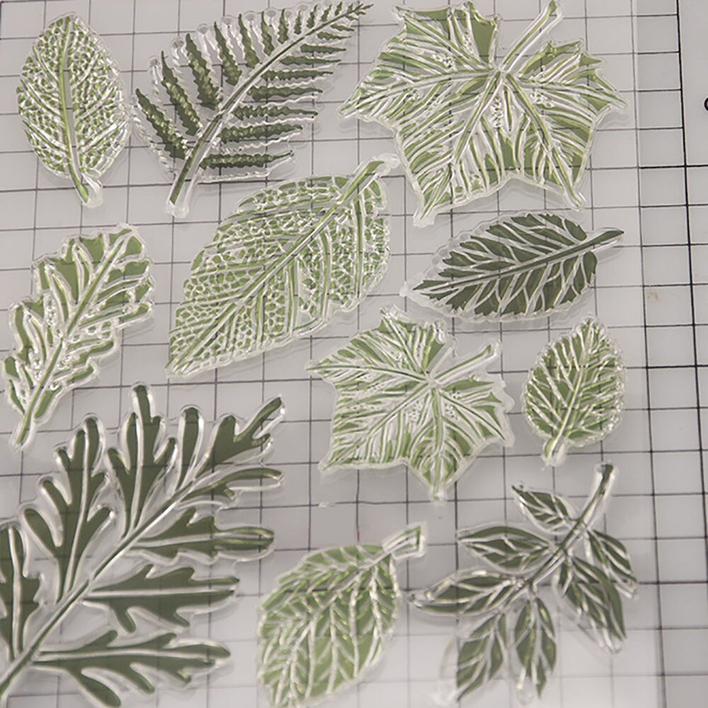 Green Leaf Clear Rubber Stamps Plant Transparent C... – Vicedeal