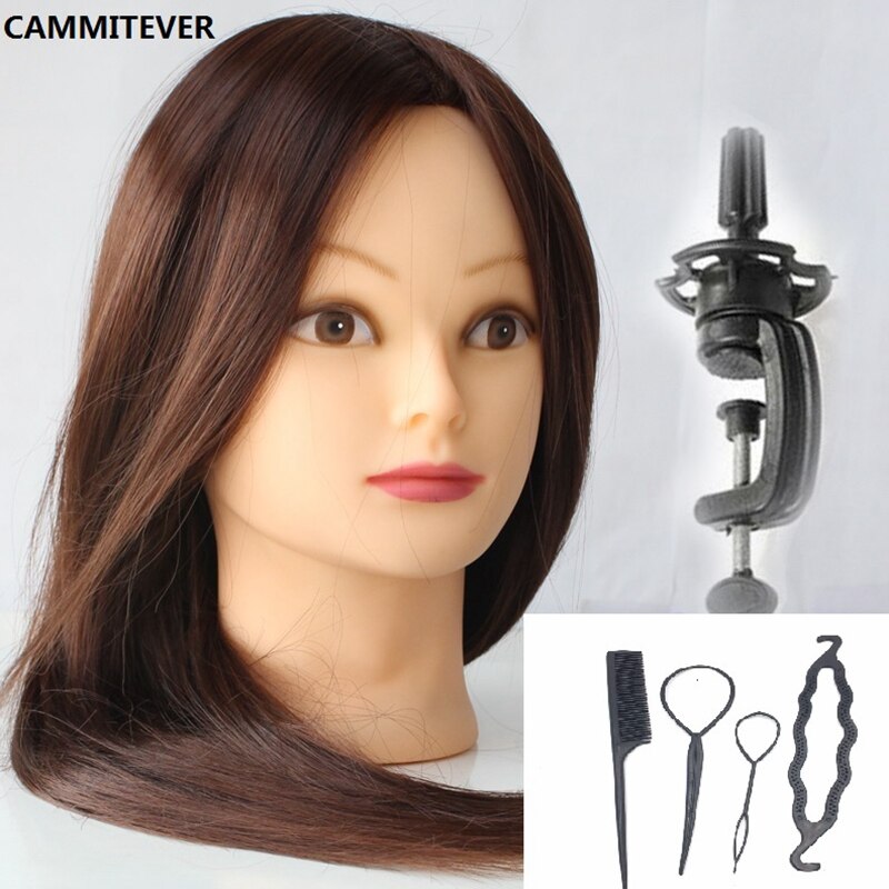 CAMMITEVER 50cm Brown Hair Mannequin Head Training... – Vicedeal