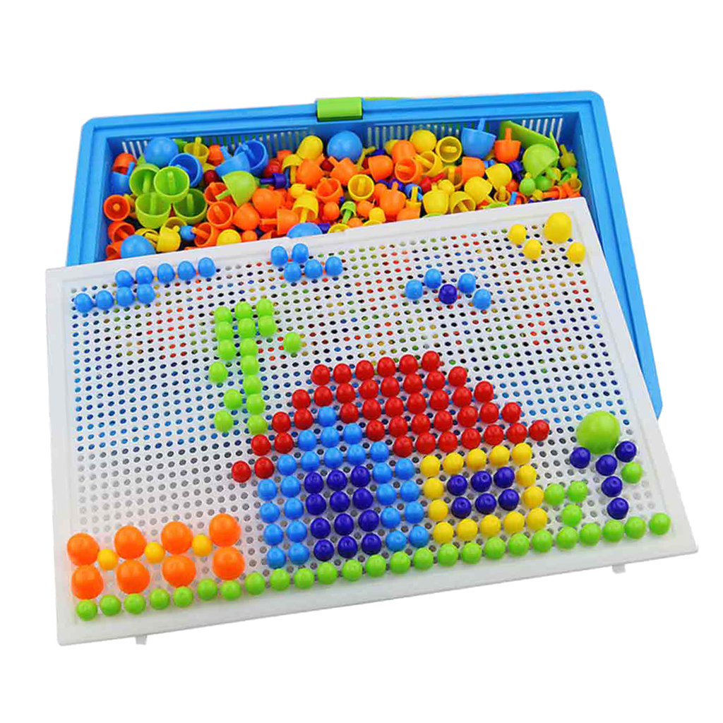 Mushroom Nail Pegboard Mosaic Puzzle 396 PCS Butto... – Grandado