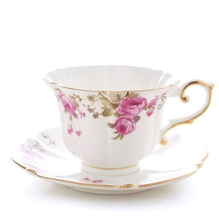 Rose Ceramic Coffee Set Bone China Breakfast Milk ... – Grandado