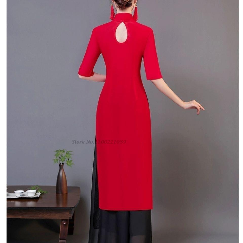 2022 chinese dress costumes women qipao dress+pant... – Grandado