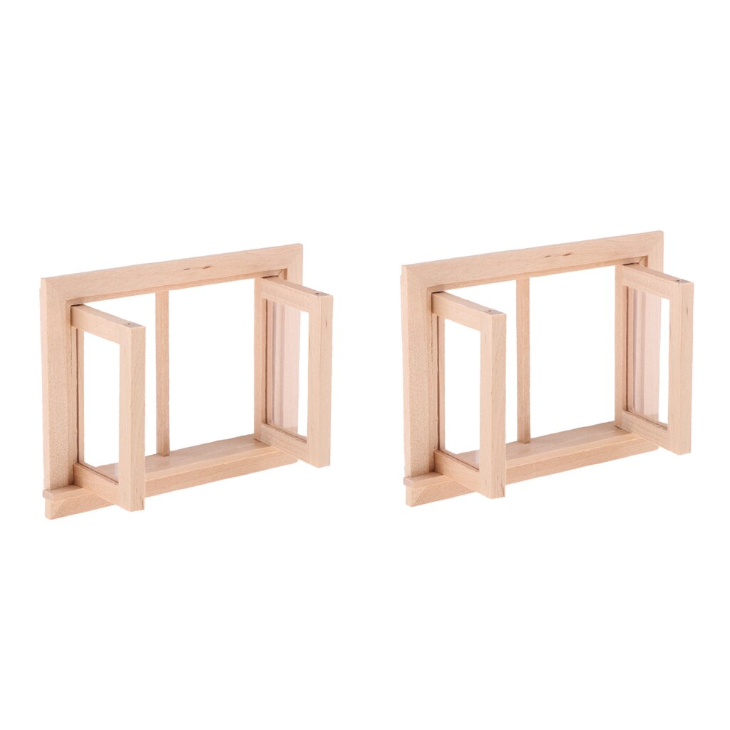 2x Unpainted Mini Wood 2-Pane Window Frame for 1/1... – Grandado