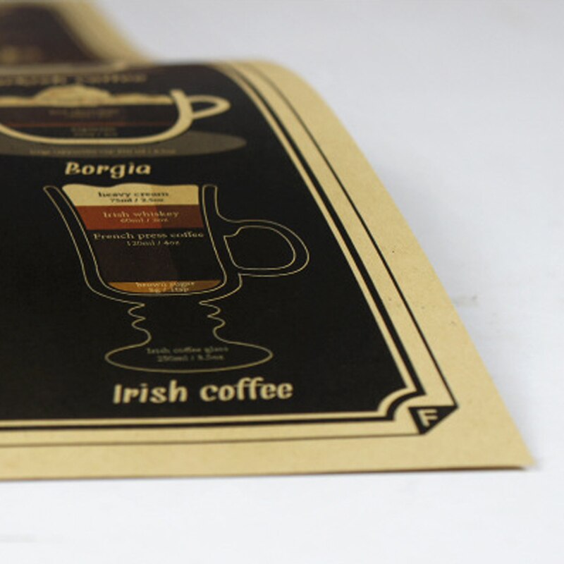 Coffee Cup Bars Kitchen Drawing Kraft Paper Bar Po... – Grandado