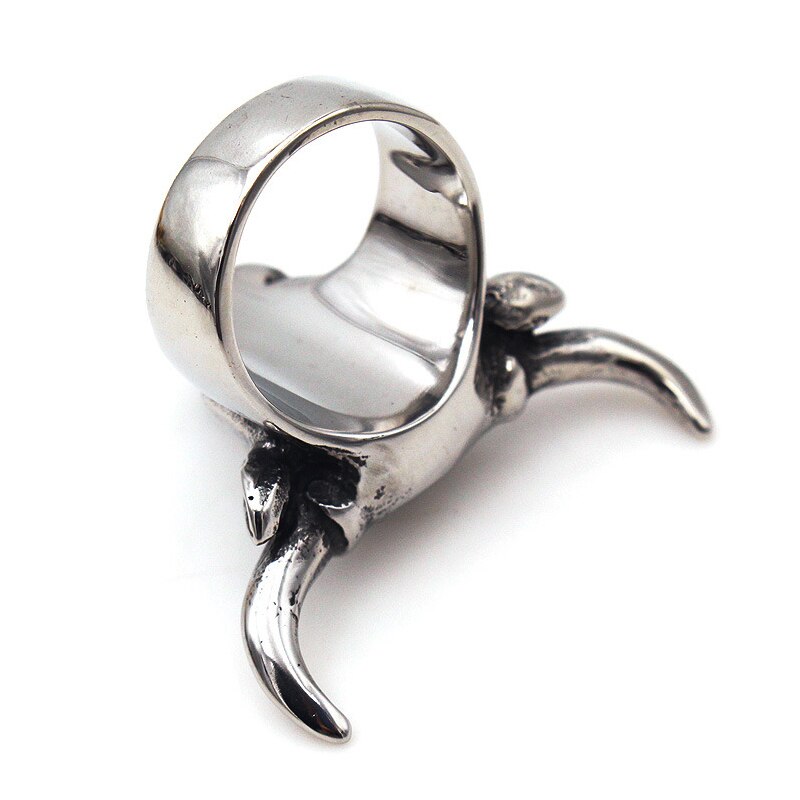 Solid Stainless Steel Bull Heads Men Ring Personal... – Grandado