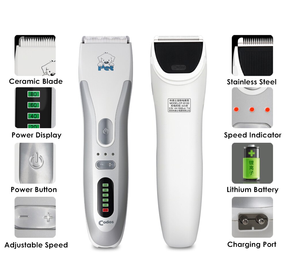 Codos CP-8100 Pet Clipper Rechargeable Dog Hair Tr... – Grandado