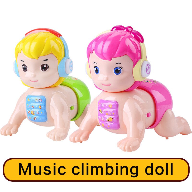 battery operated music light climb doll for kids – Vicedeal