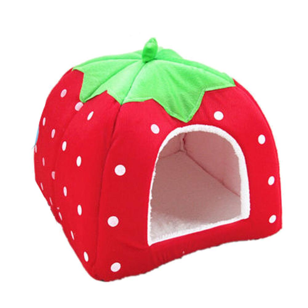 Soft Strawberry Pet Dog Cat House Kennel Doggy Cus... – Grandado