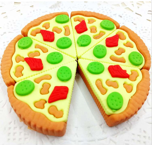 10pc Cute cartoon pencil pizza eraser stationary s... – Grandado