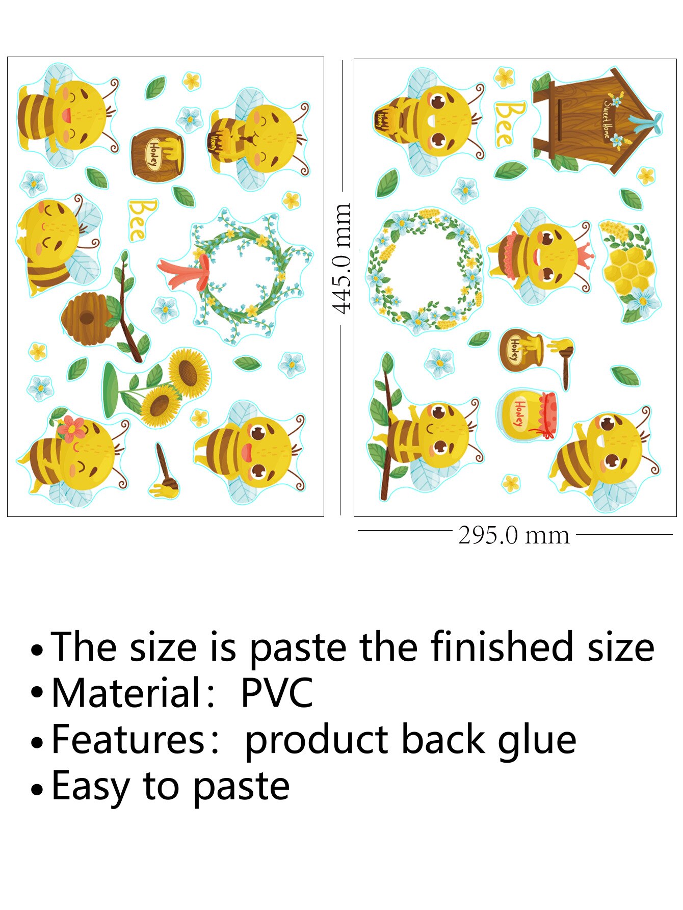 Cartoon Bee Wall Sticker Home Decor Kawaii Insect ... – Grandado