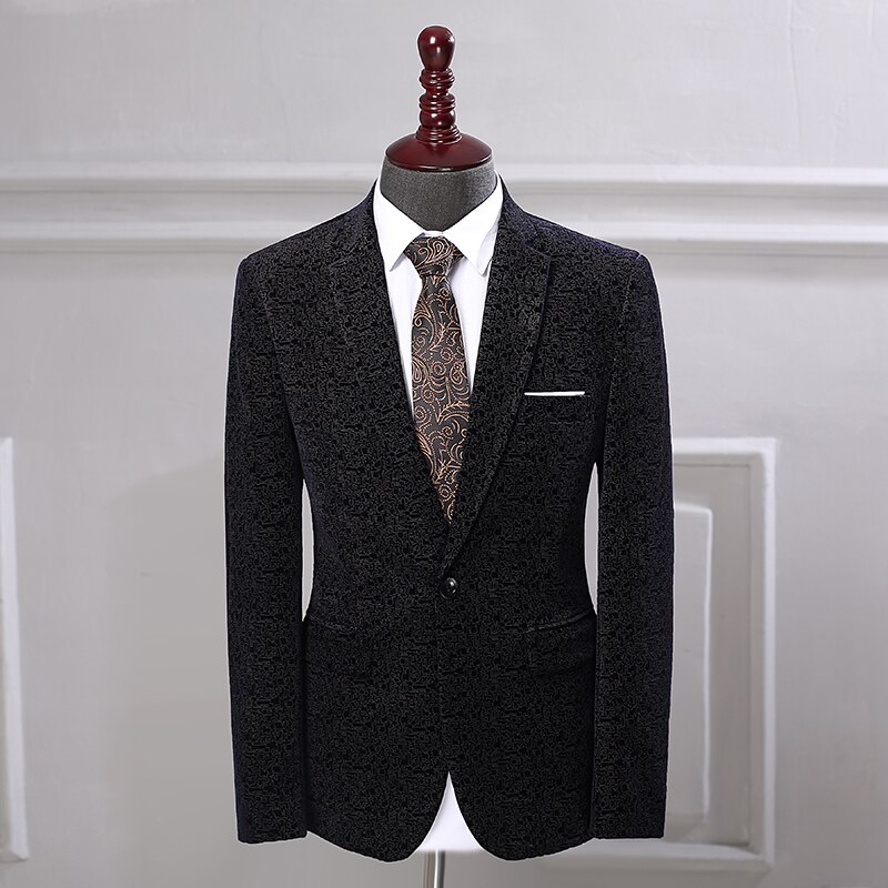 Men's Jacquard Pattern Suits Stage Singer Jacket B... – Grandado