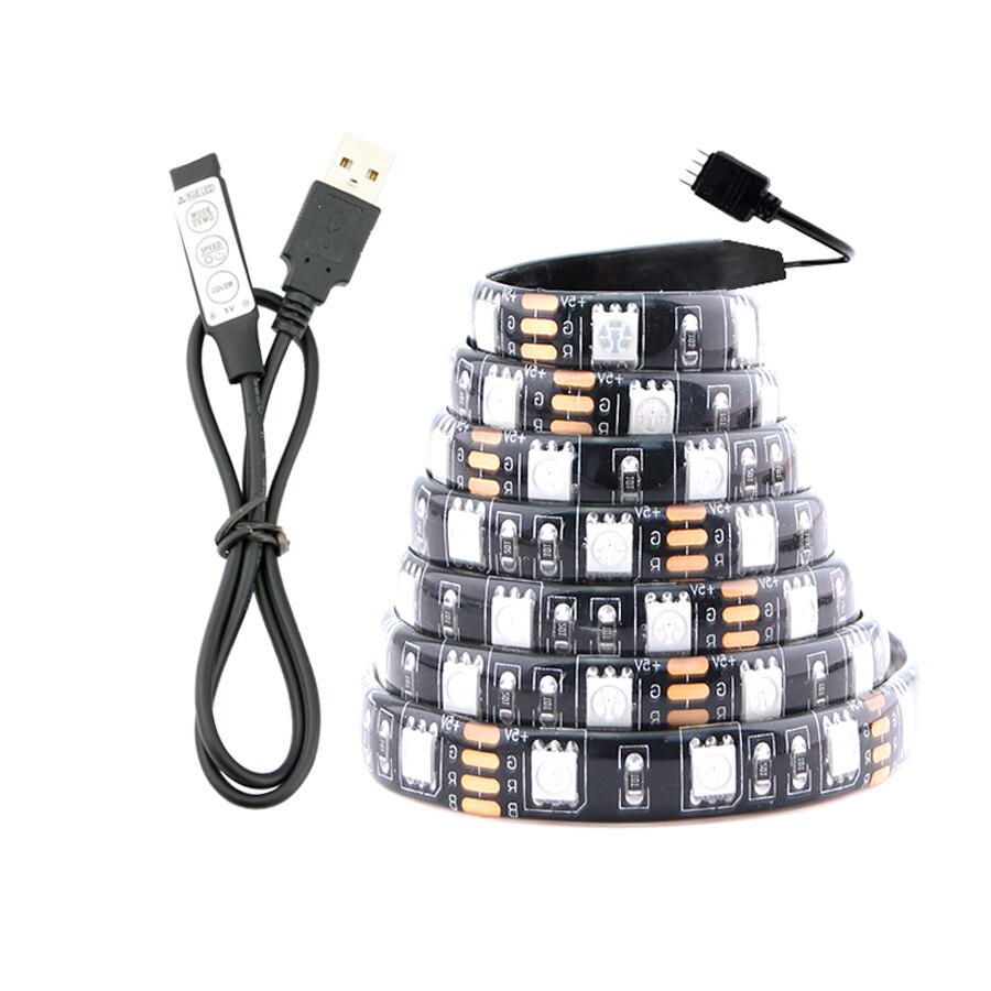 USB 5V 5050 LED Strip RGB Light Diode Bpcb 50CM-5M... – Grandado